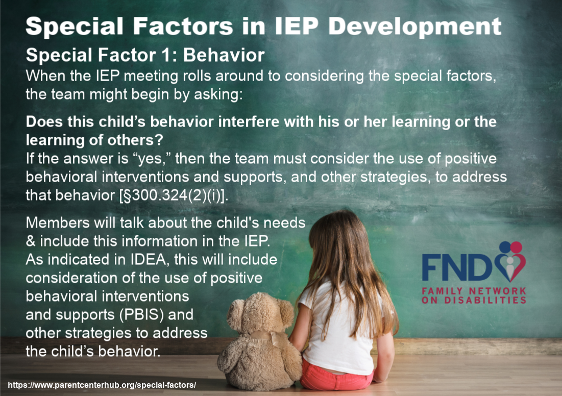 Special Factors Family Network On Disabilities
